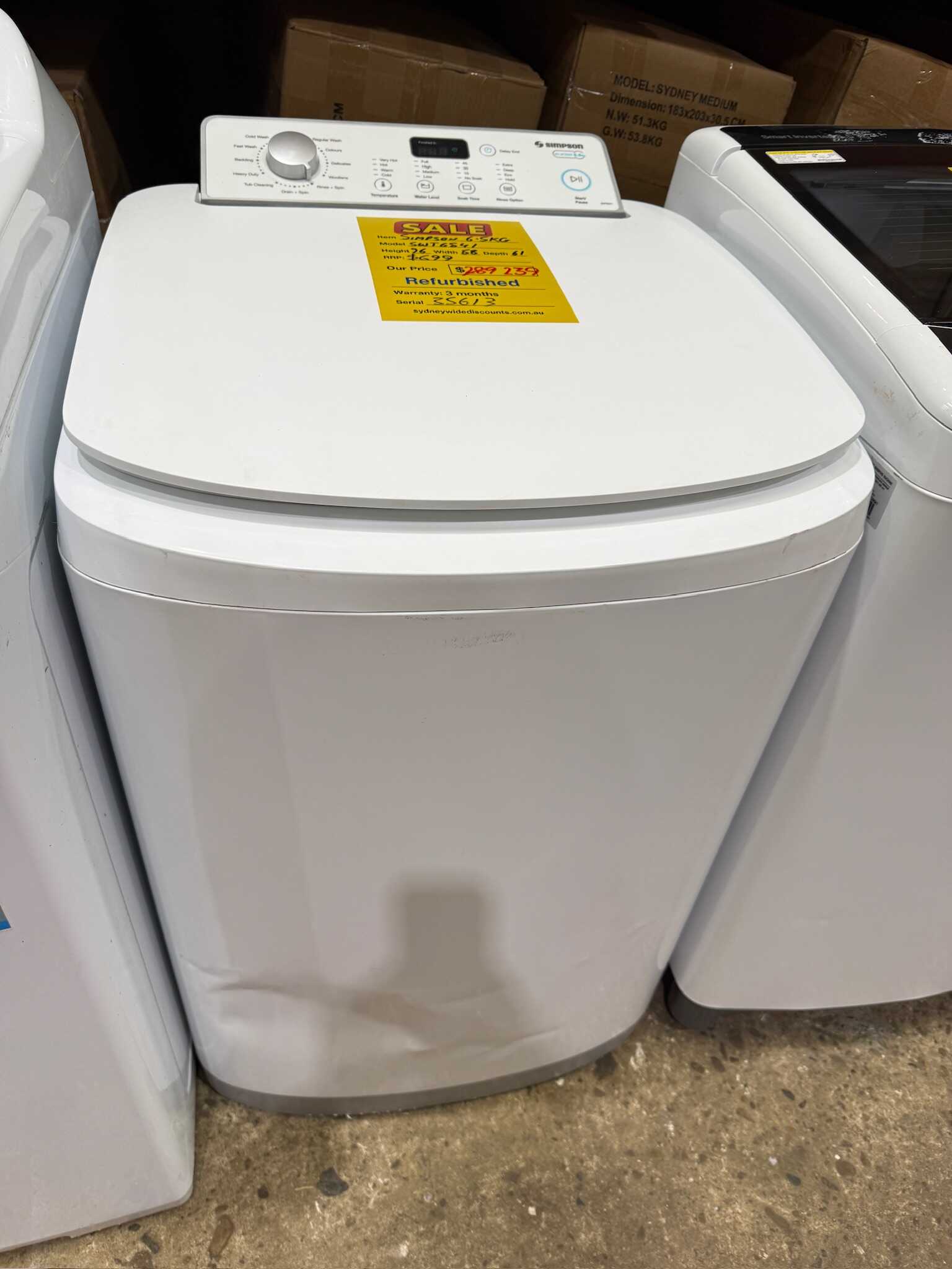 Simpson 6.5kg Top Load Washing Machine - Refurbished 35613 - Sydney ...