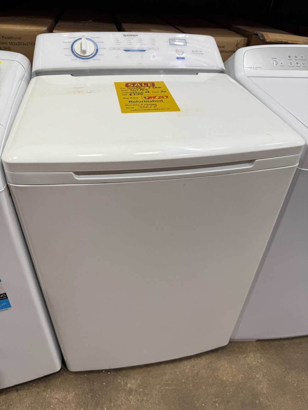Simpson 7.5kg Top Load Washing Machine - Refurbished 35617 - Sydney ...