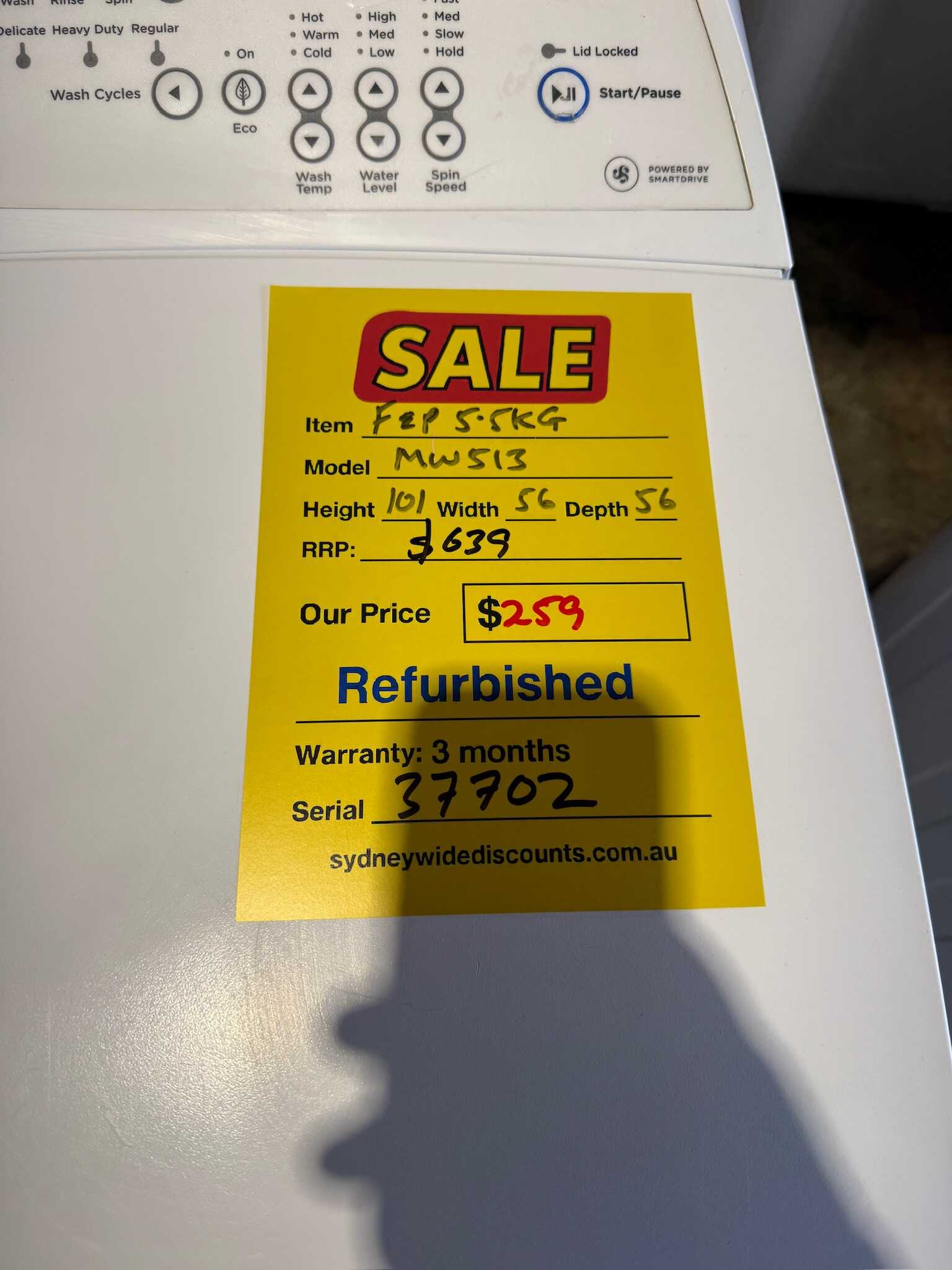 Fisher & Paykel 5.5kg Top Load Washing Machine - Refurbished 37702 ...