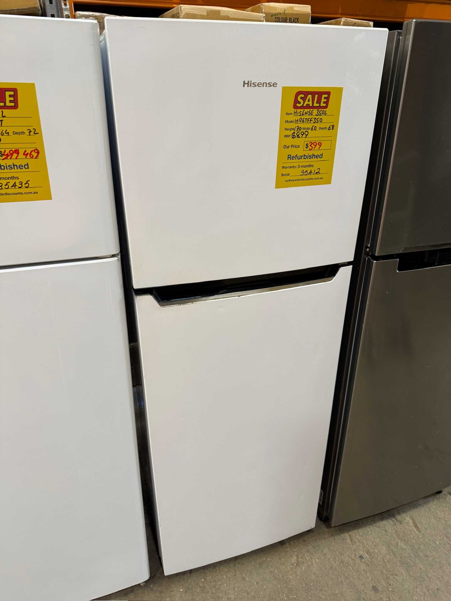 Hisense 350L White Top Mount Fridge Freezer - Refurbished 35412 ...